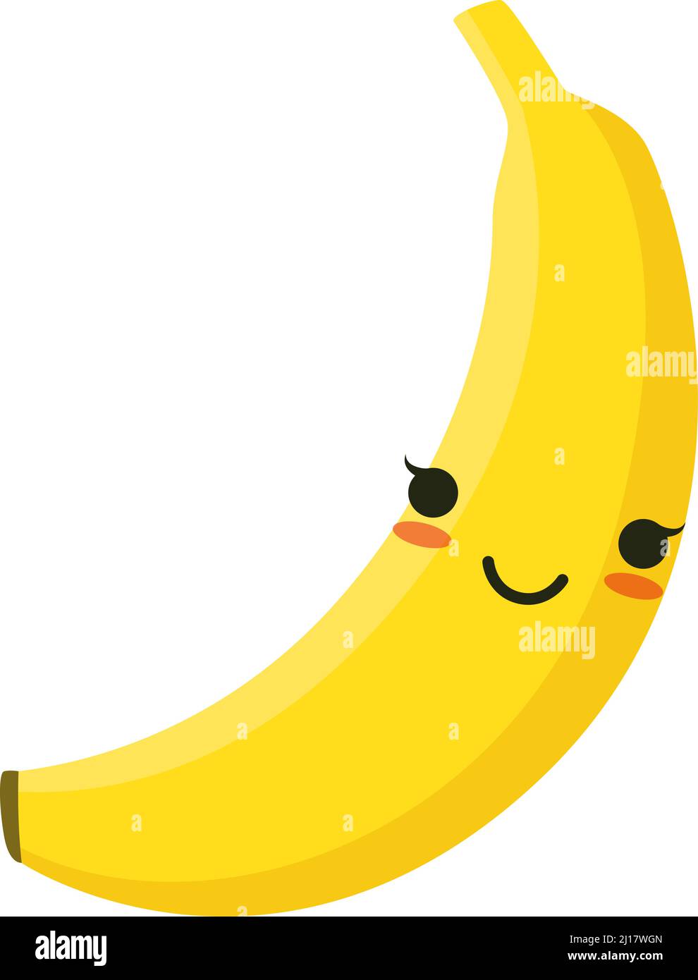 Cute banana. Kawaii character. Cartoon fruit smiling Stock Vector Image & Art - Alamy