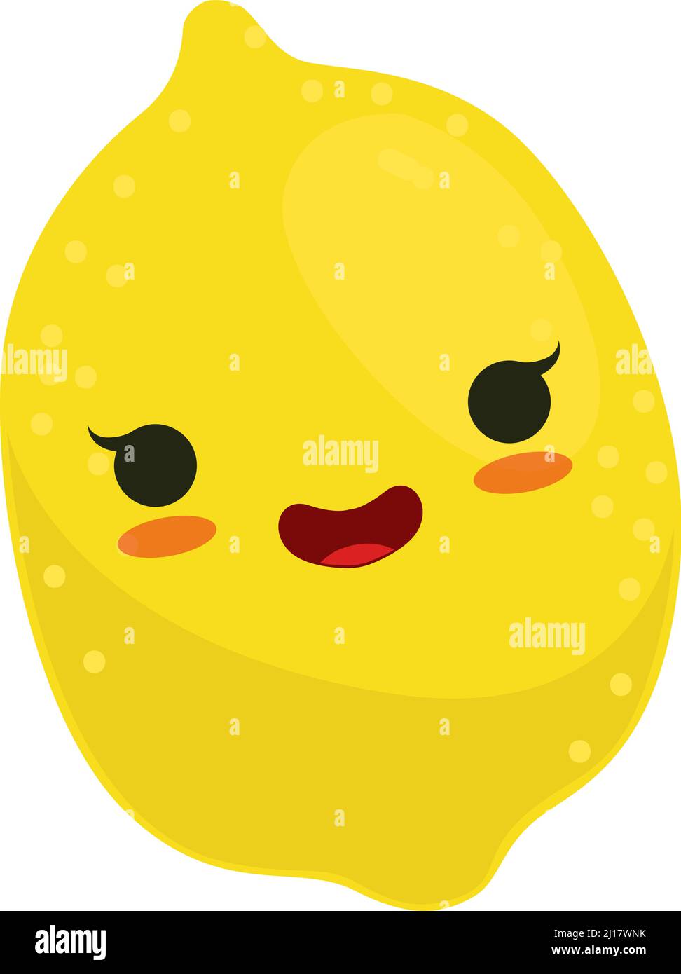 Kawaii lemon. Cute fruit with happy face expression Stock Vector Image ...