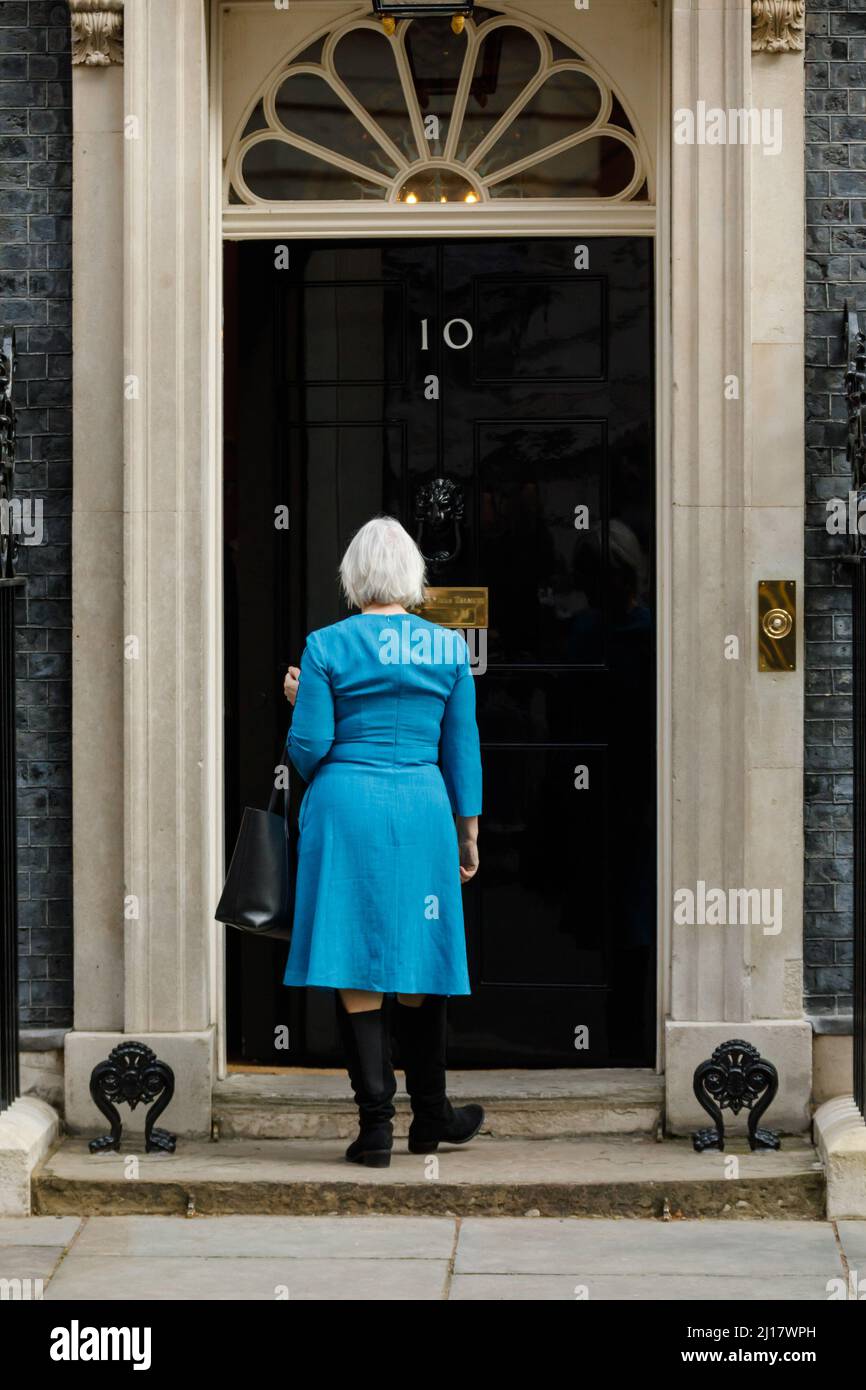 Downing St. London, UK. 23rd March 2022.The Rt Hon Nadine Dorries MP ...