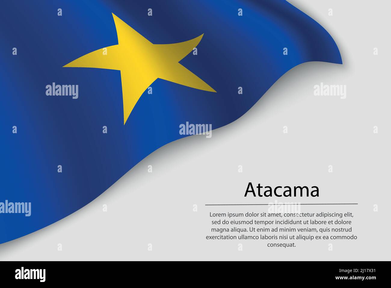 Wave flag of Atacama is a region of Chile. Banner or ribbon vector ...