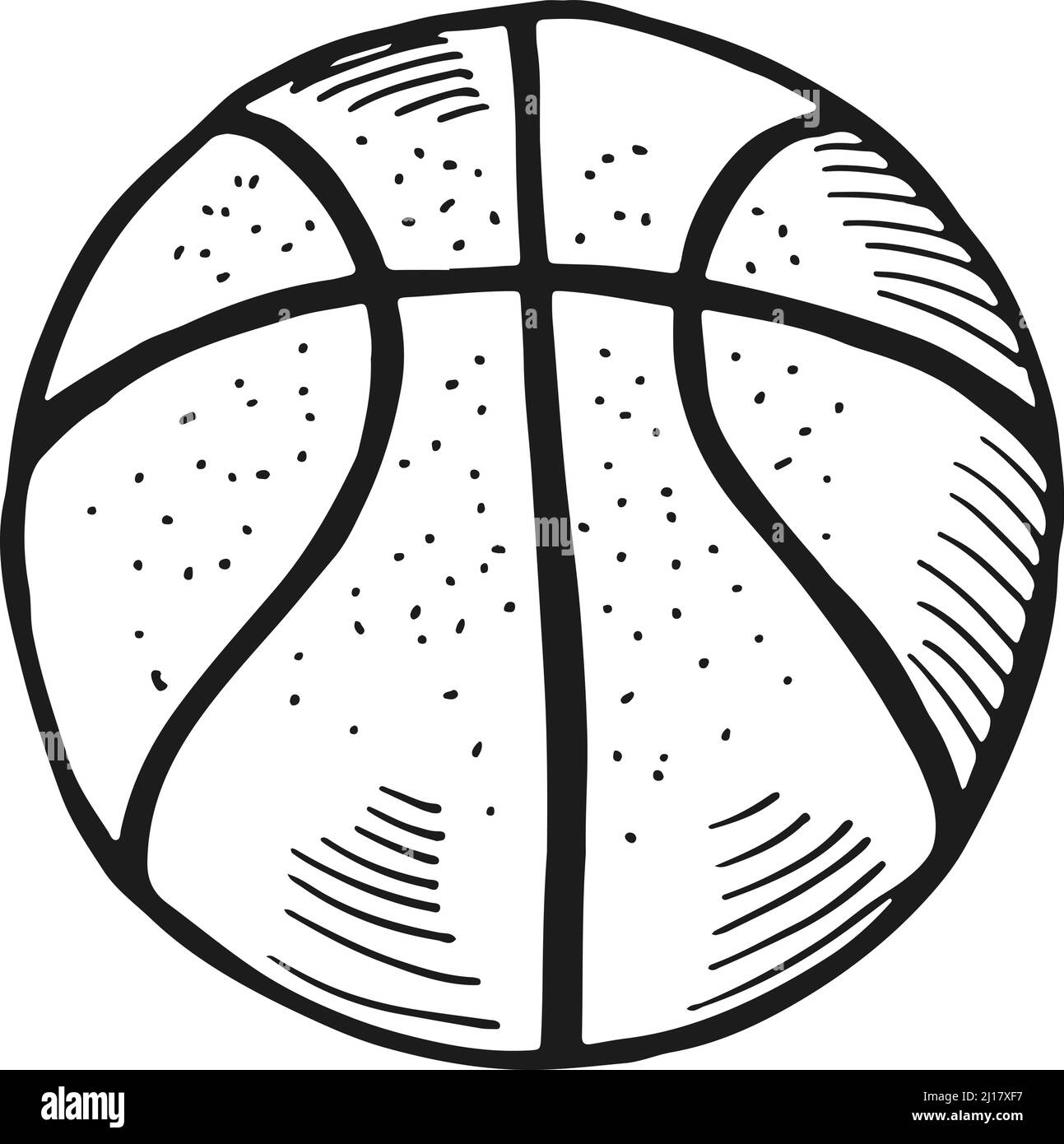 Basketball ball. Hand drawn team sport symbol Stock Vector Image & Art ...