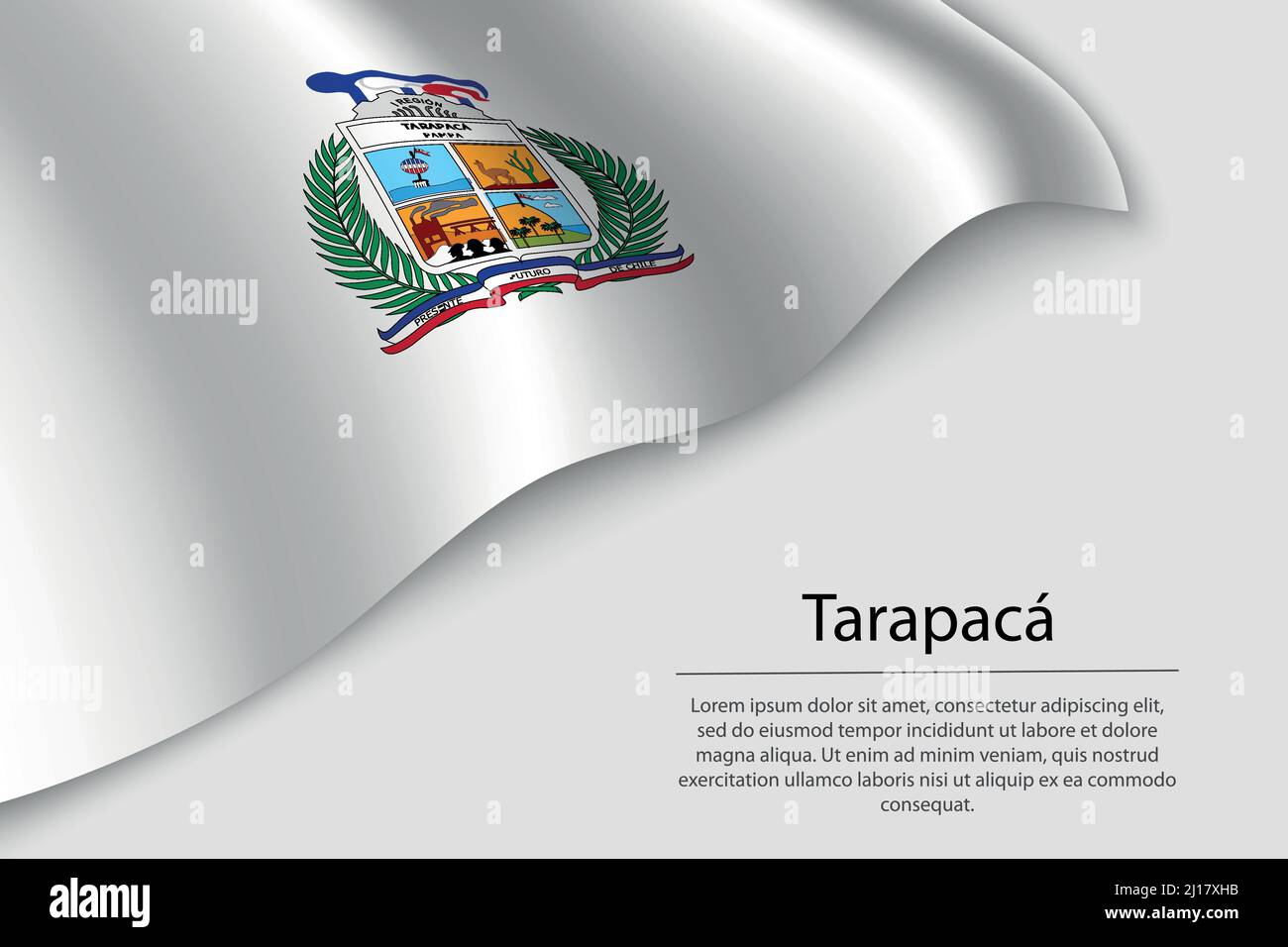 Wave flag of Tarapacá is a region of Chile. Banner or ribbon vector ...