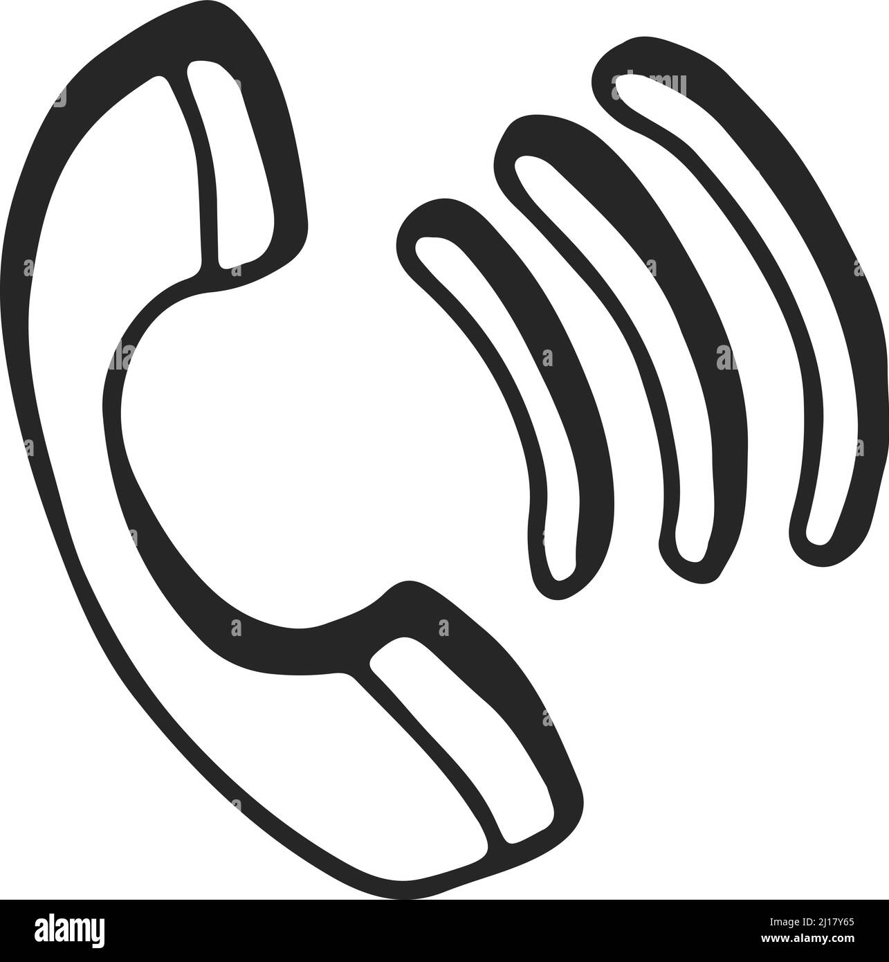 Ringing handset black icon Stock Vector Images - Alamy