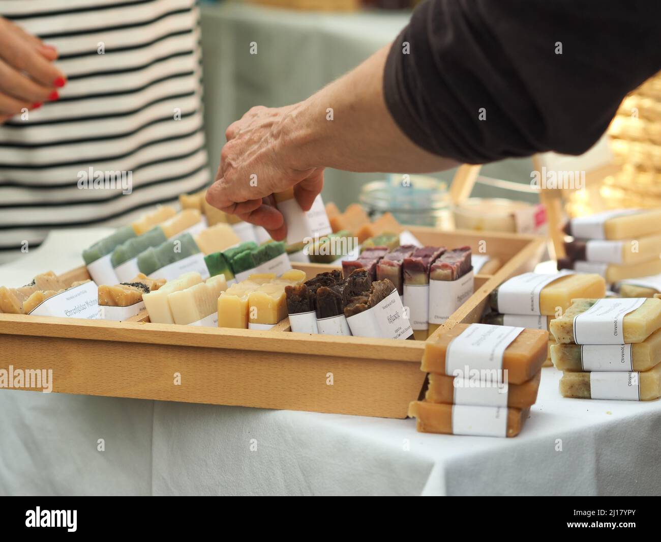 Homemade products on a local market Stock Photo - Alamy