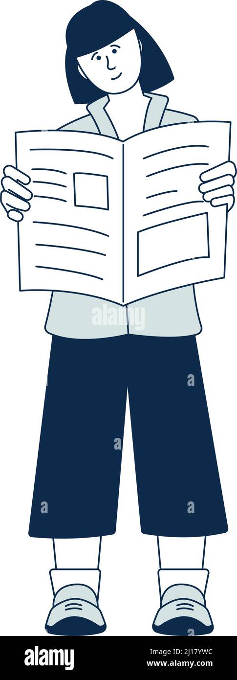 Woman reading in newspaper Stock Vector Images - Alamy