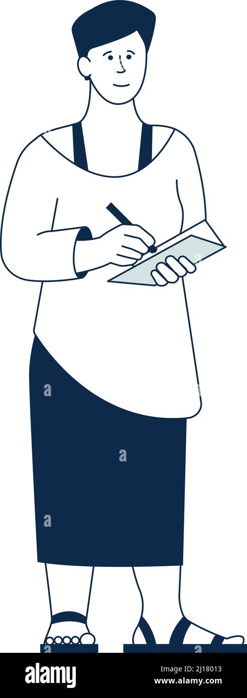 Worker taking writing order Stock Vector Images - Alamy