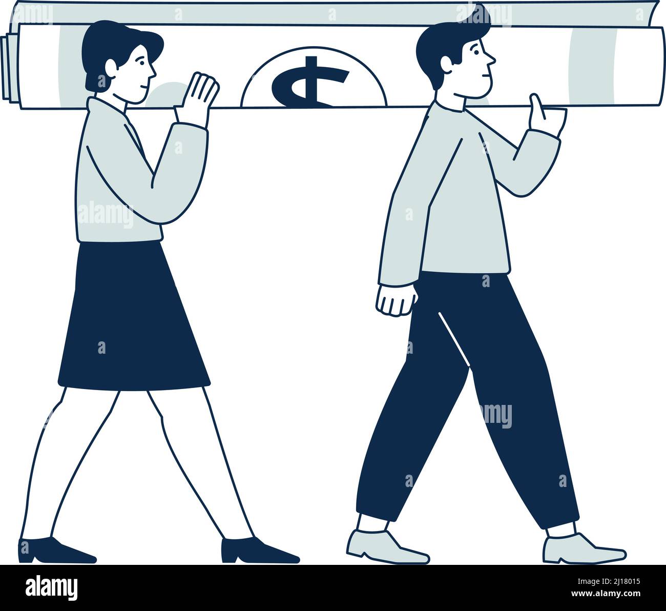People carrying dollar bills. Money moving concept Stock Vector Image ...
