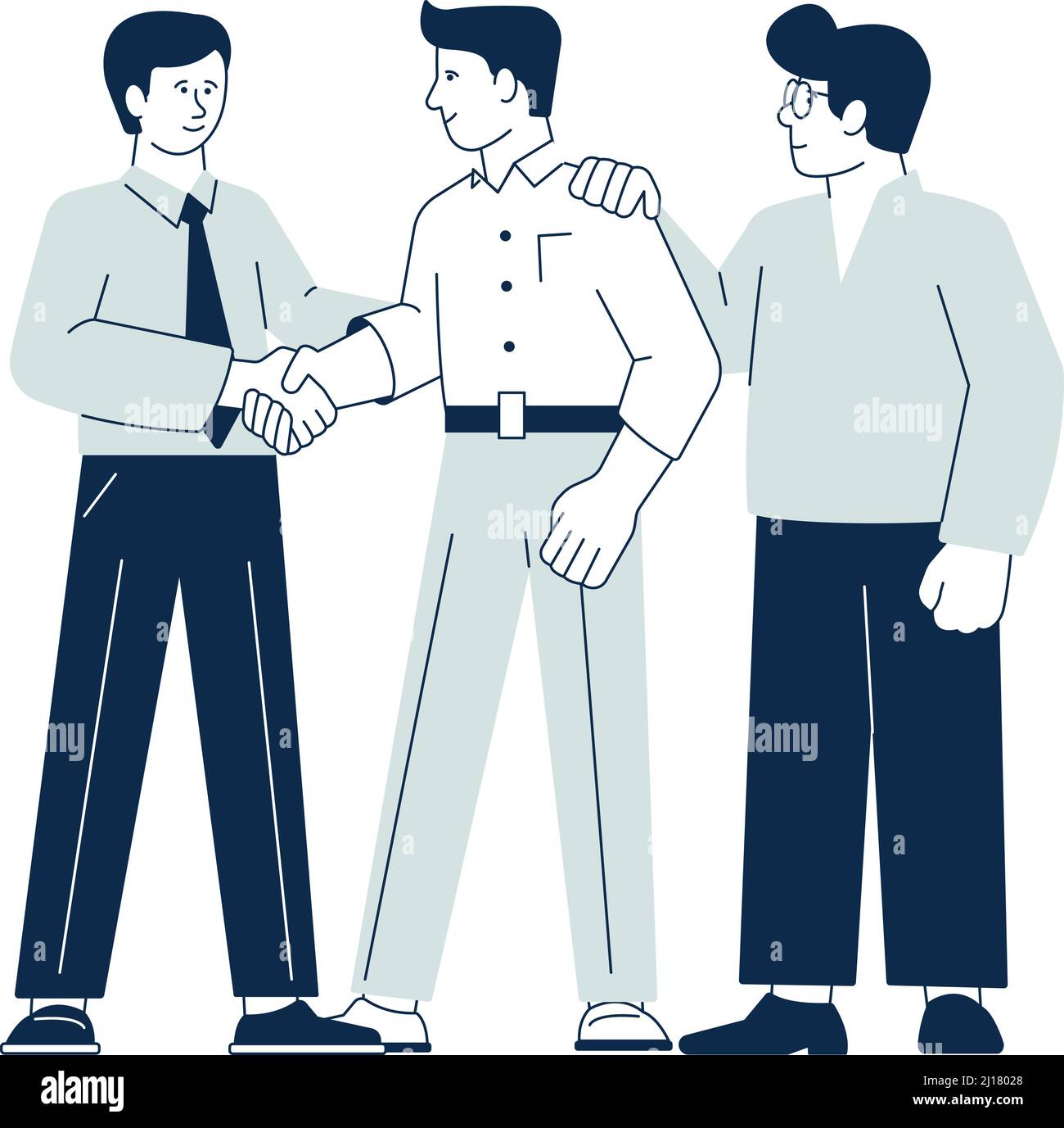 Office workers handshake. Happy peopple. Successful agreement Stock ...