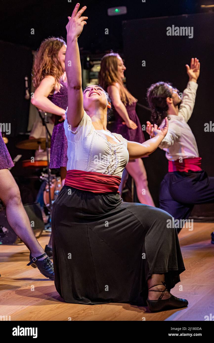 Madrid, Spain. March 19, 2022. Irish Dance show with live music by the ...