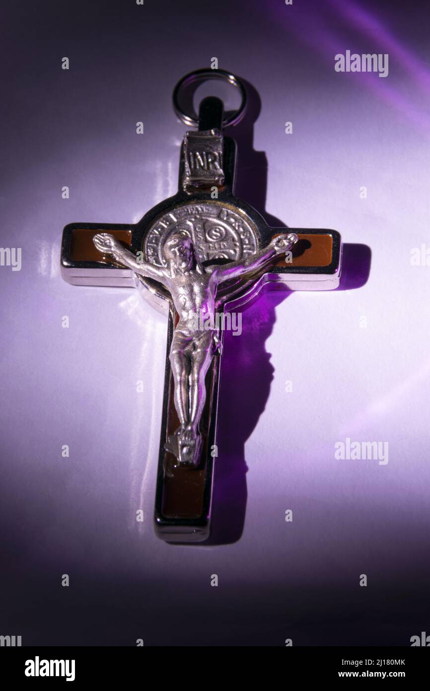 Crucifix symbol of religion and faith, metal against evil, spiritual ...