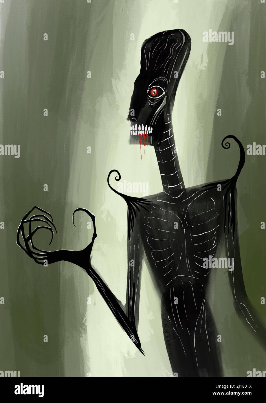 demonic entity hand drawn illustration Stock Photo - Alamy