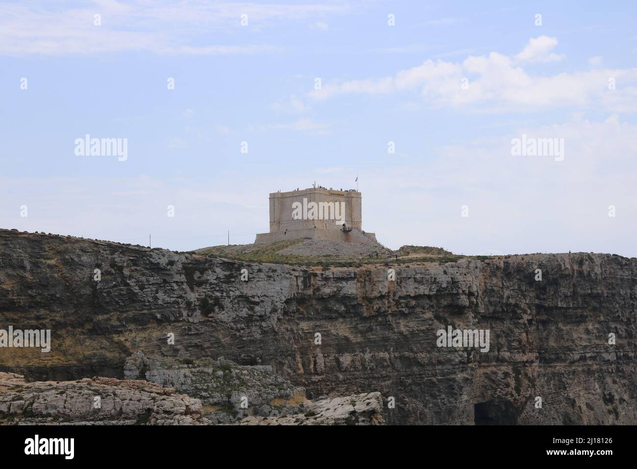 An aerial view of a castle on the hill in Malta Stock Photo - Alamy
