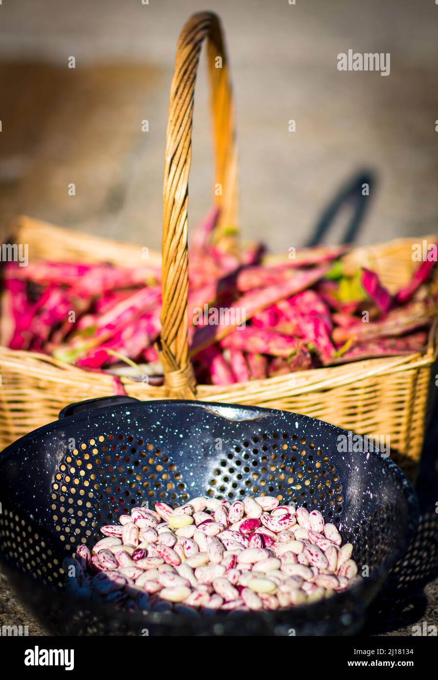 A vertical shot of beans in baskets Stock Photo - Alamy