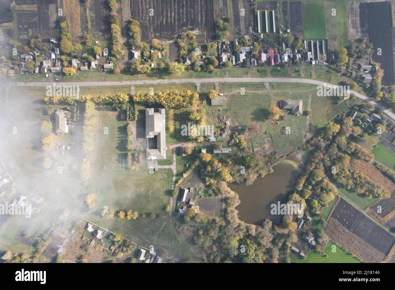 Aerial view streets ukrainian village hi-res stock photography and ...