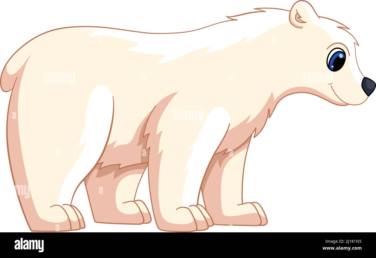 Cute polar bear. Arctic tundra funny animal Stock Vector Image & Art ...
