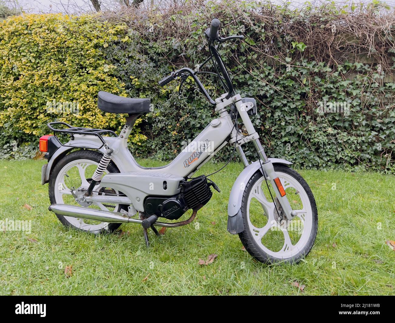 A beautiful shot of a Tomos with lights on Stock Photo - Alamy