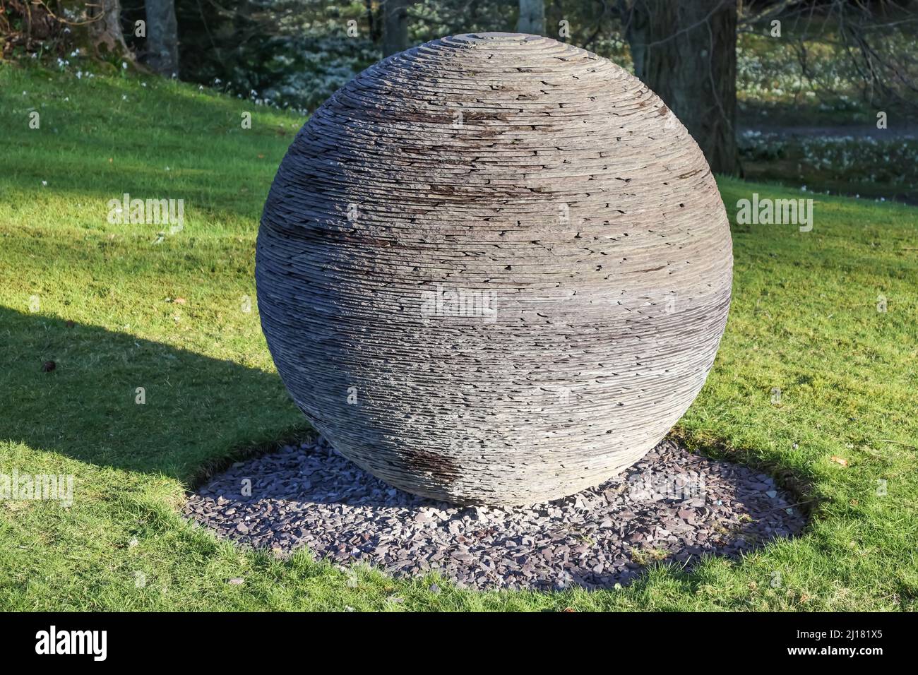 Stone sculpture in Kailzie Gardens near Peebles Stock Photo - Alamy
