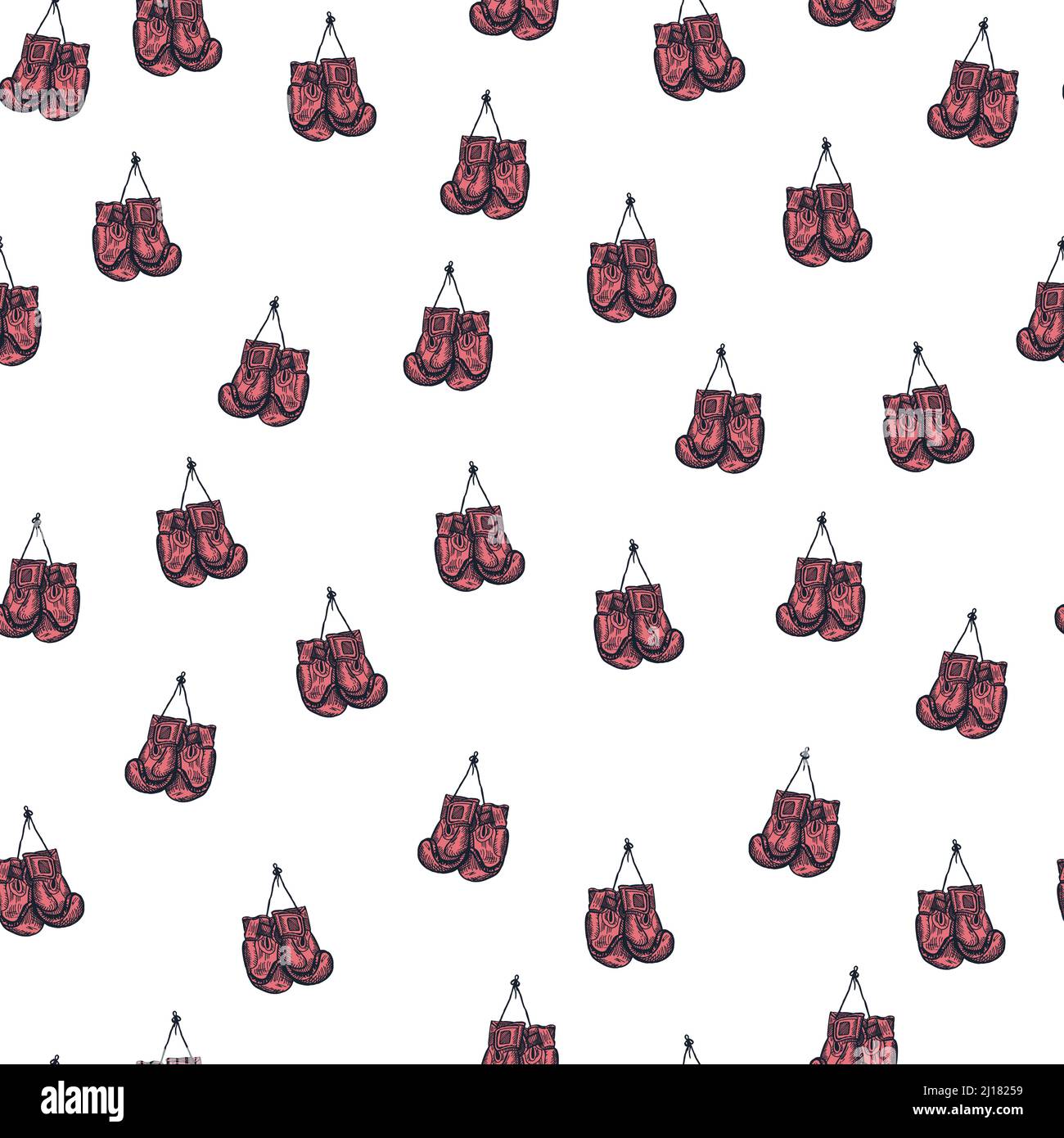 Boxing gloves hanging seamless pattern. Vintage sport inventory ...