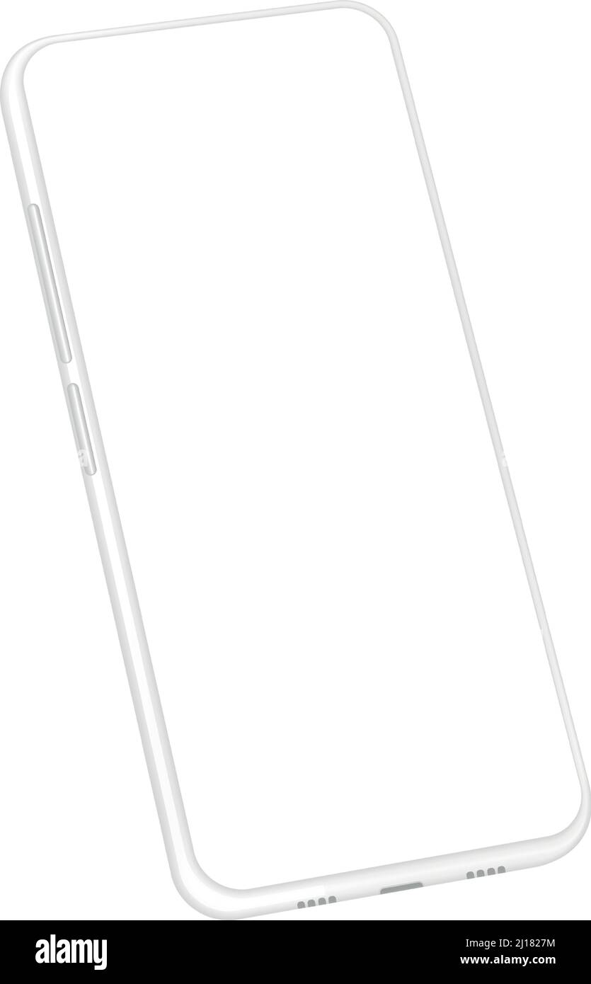 Realistic phone white frame. Blank screen mockup Stock Vector Image ...