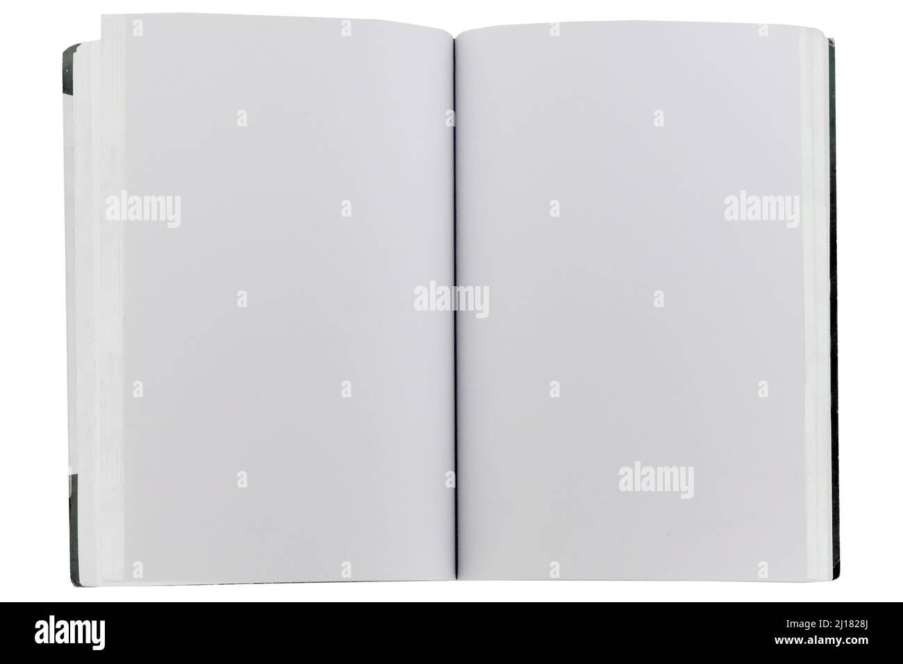 Blank opened note book. Isolated on white. Top view Stock Photo - Alamy
