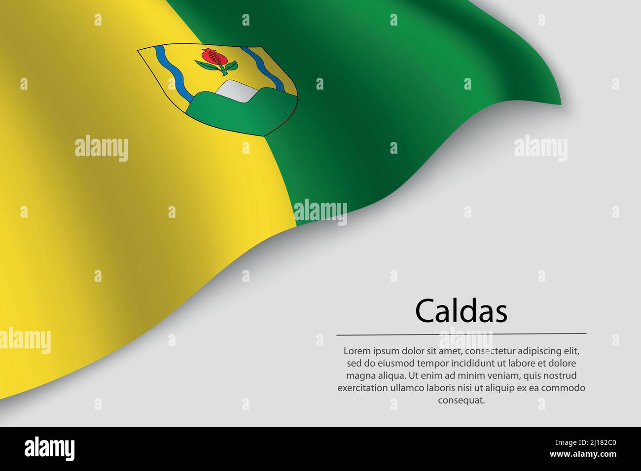 Wave flag of Caldas is a region of Colombia. Banner or ribbon vector ...