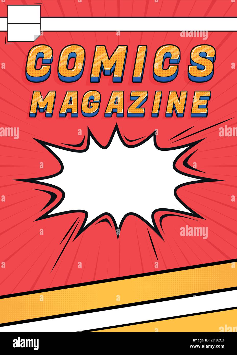 Comics magazine cover template. Retro style poster Stock Vector Image ...