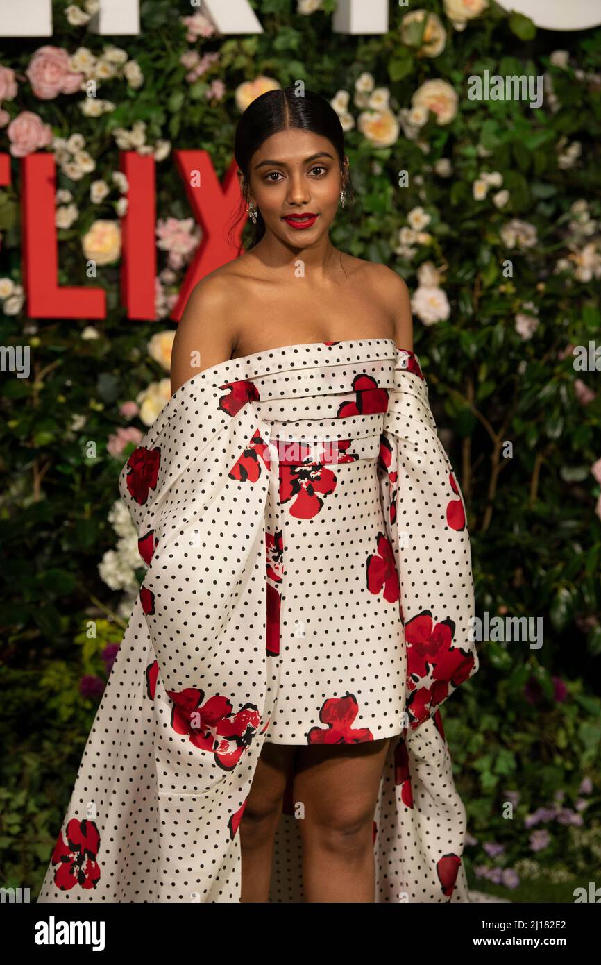 London, UK. Charithra Chandran at World Premiere of Bridgerton Season 2 ...