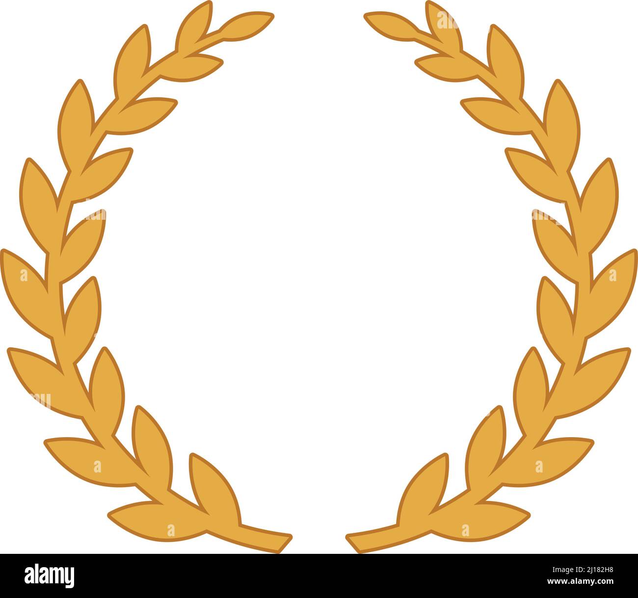 Round laurel branches frame. Golden metal wreath Stock Vector Image ...