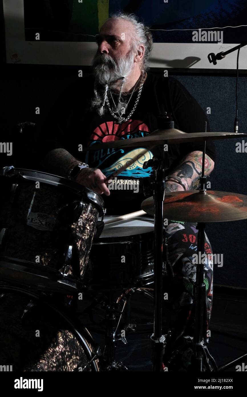 Matty Dread, drummer and backing vocals for SymhaTree Stock Photo - Alamy