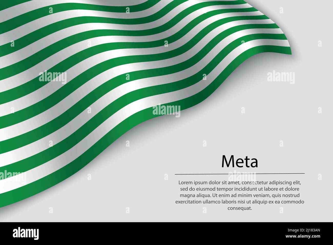 Wave flag of Meta is a region of Colombia. Banner or ribbon vector ...
