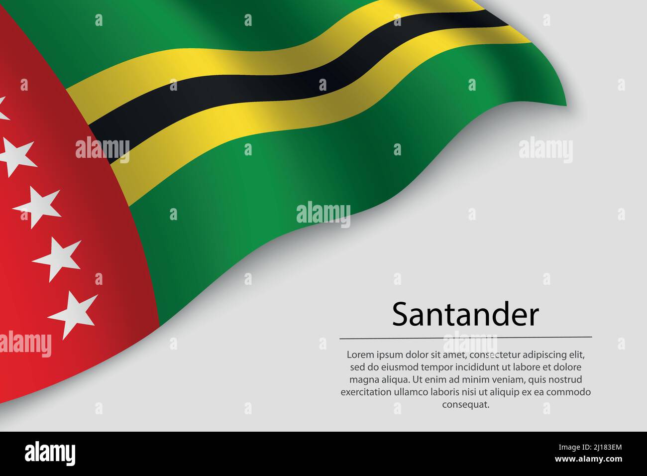 Wave flag of Santander is a region of Colombia. Banner or ribbon vector ...