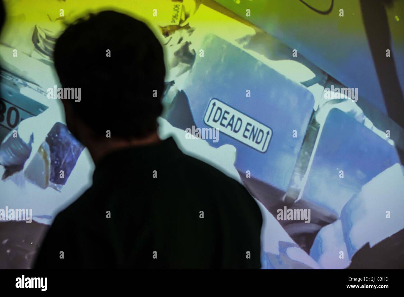 Oberpfaffenhofen, Bavaria, Germany. 23rd Mar, 2022. A scientist at the ...