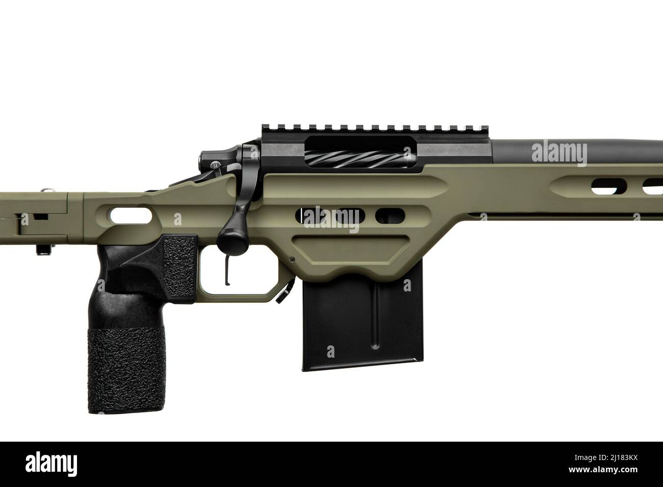 Modern bolt carbine isolated on white background. Weapons for sports ...