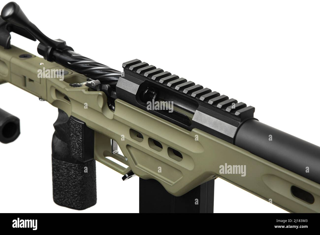 Modern bolt carbine isolated on white background. Weapons for sports ...