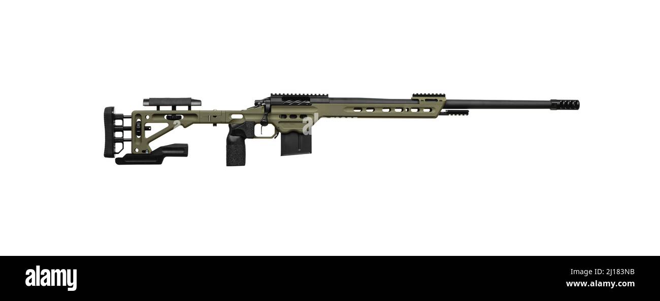 Modern bolt carbine isolated on white background. Weapons for sports ...