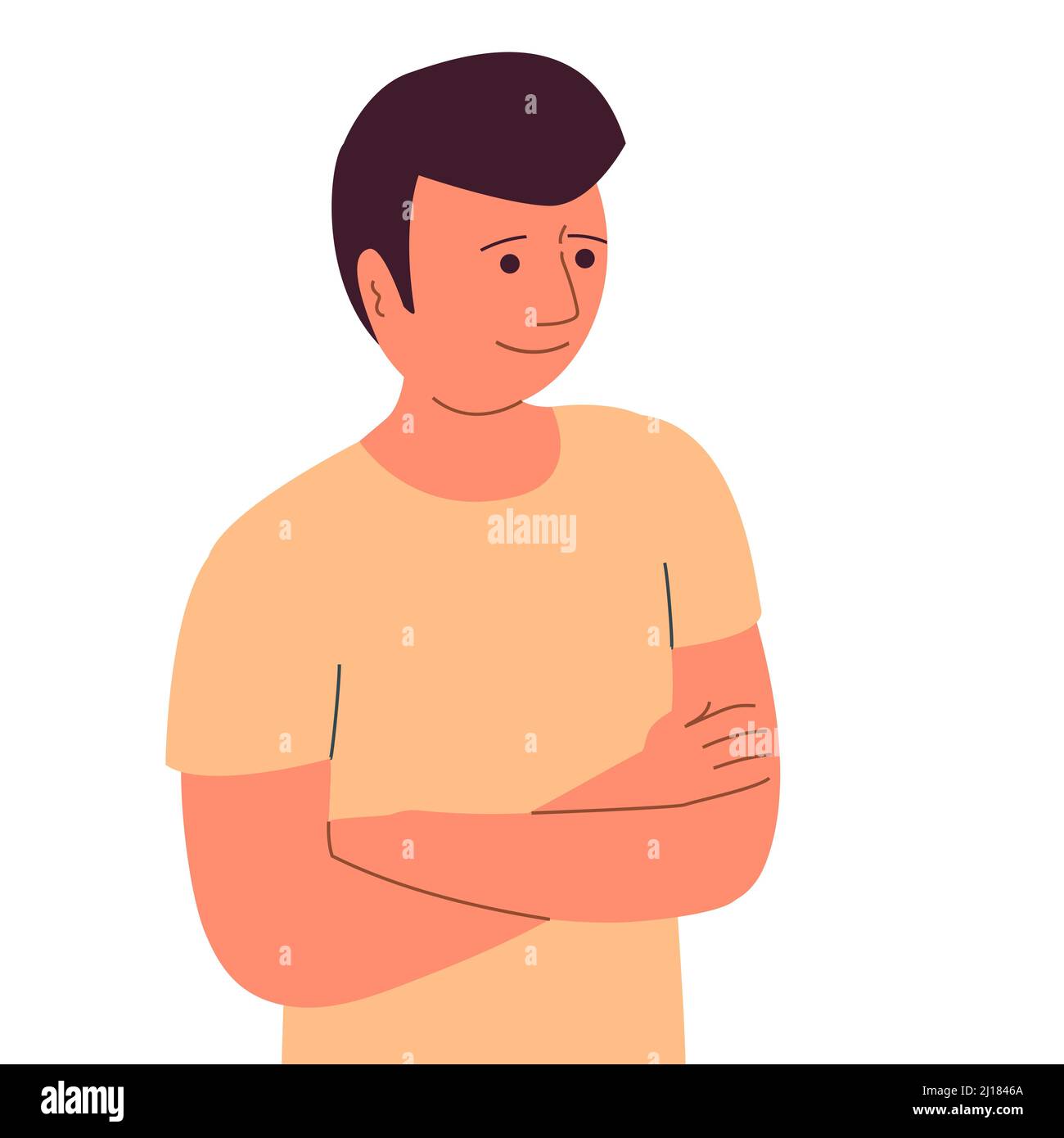 Portrait of a cheerful young man with a happy smile. Avatar male. Flat ...