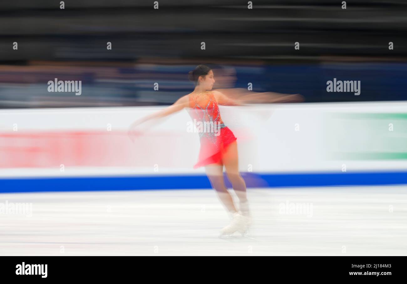 Sud de France Arena, Montpellier, France. 23rd Mar, 2022. Alysa Liu ...
