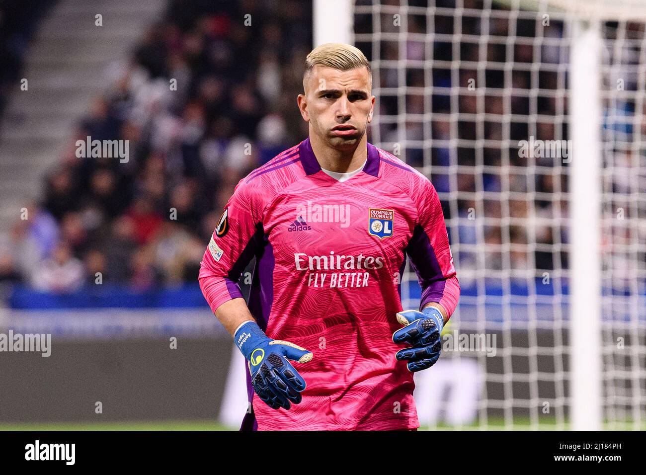 Lyon, France - March 17: Goalkeeper Anthony Lopez of Lyon runs in the ...