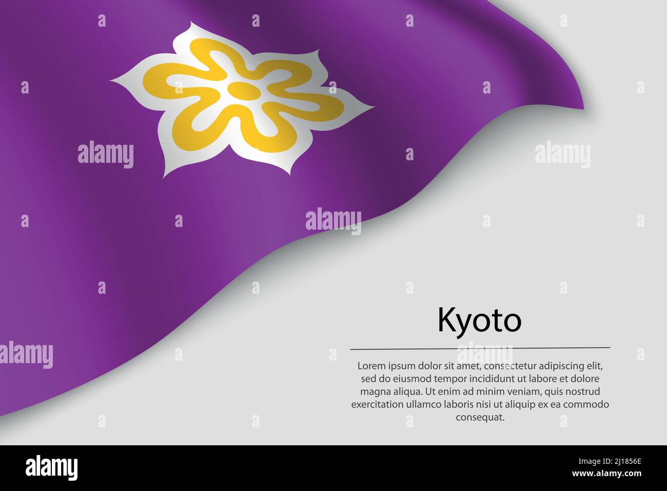 Wave flag of Kyoto is a region of Japan. Banner or ribbon vector ...