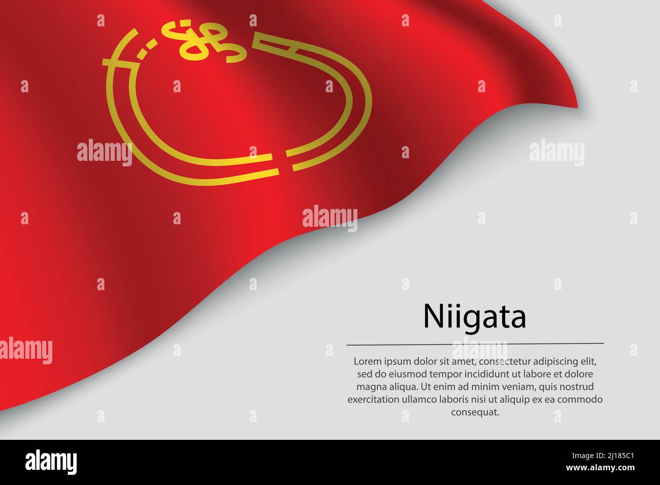 Wave flag of Niigata is a region of Japan. Banner or ribbon vector ...