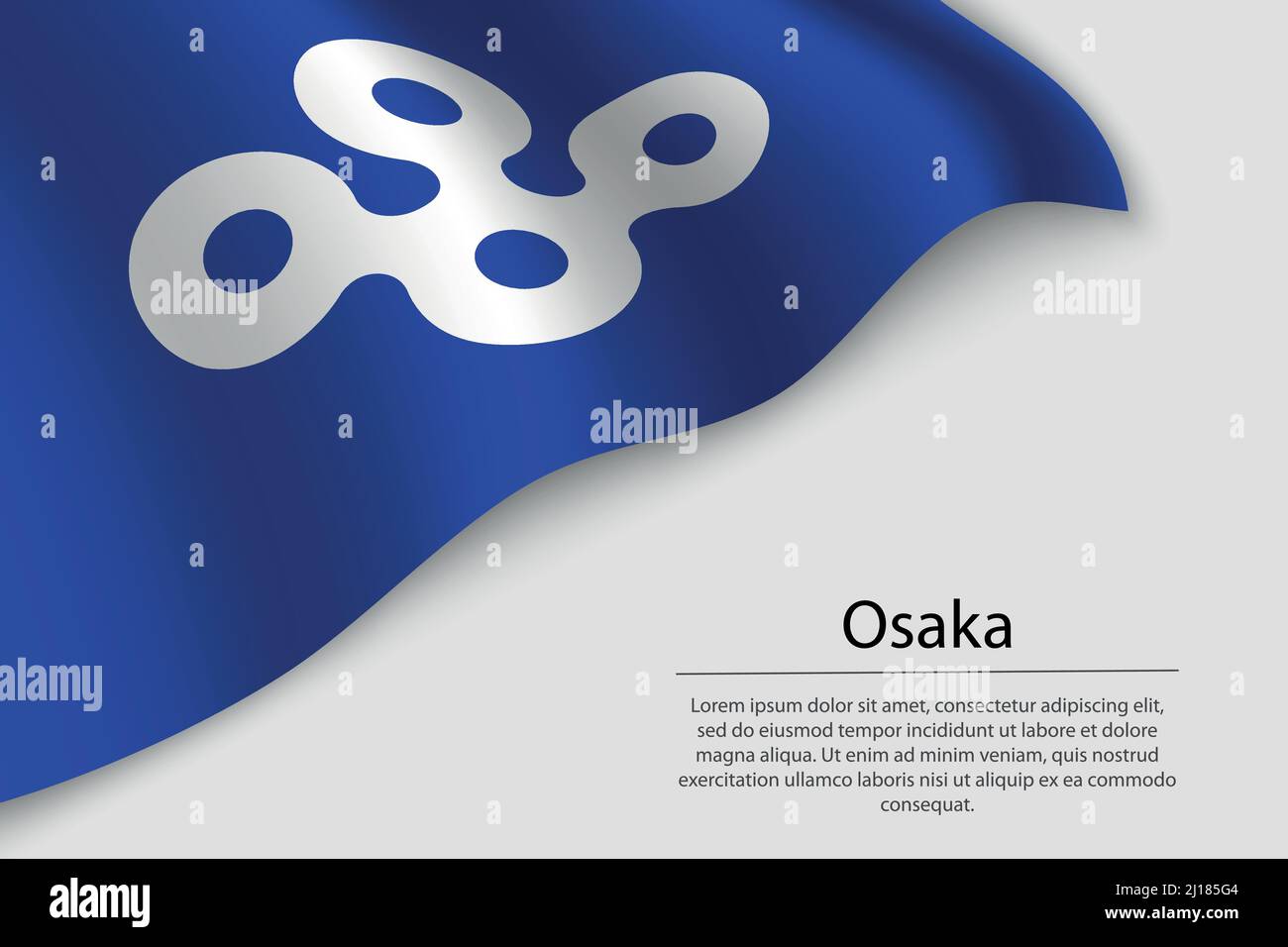 Wave flag of Osaka is a region of Japan. Banner or ribbon vector ...