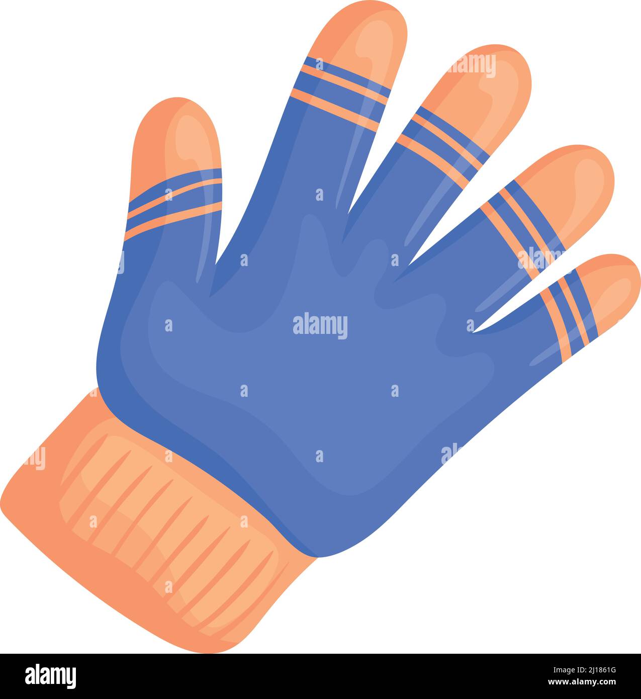 Warm winter glove. Cartoon frost hand protection isolated on white ...