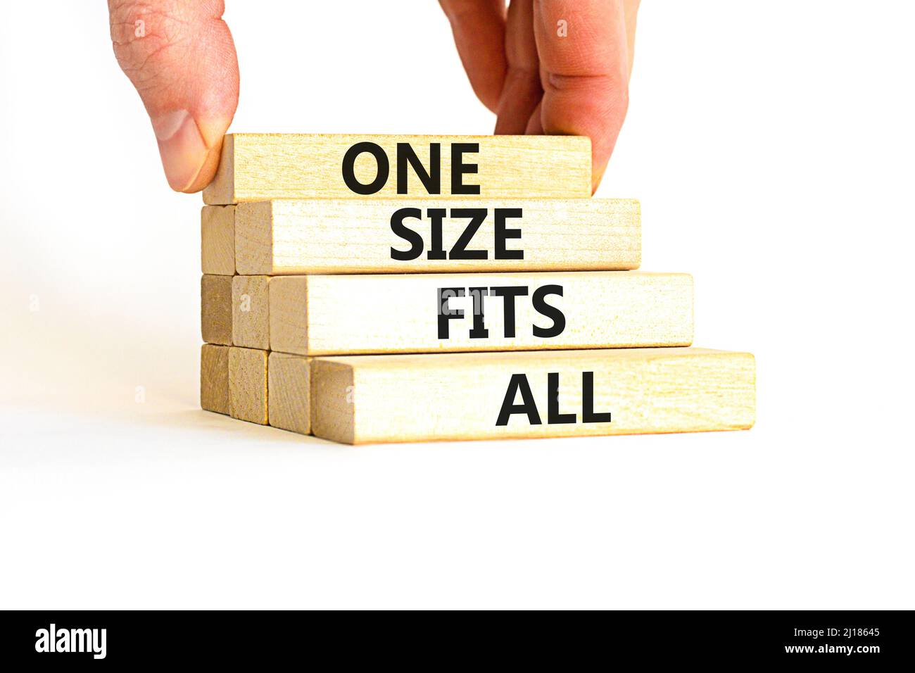 One size fits all symbol. Concept words One size fits all on wooden ...