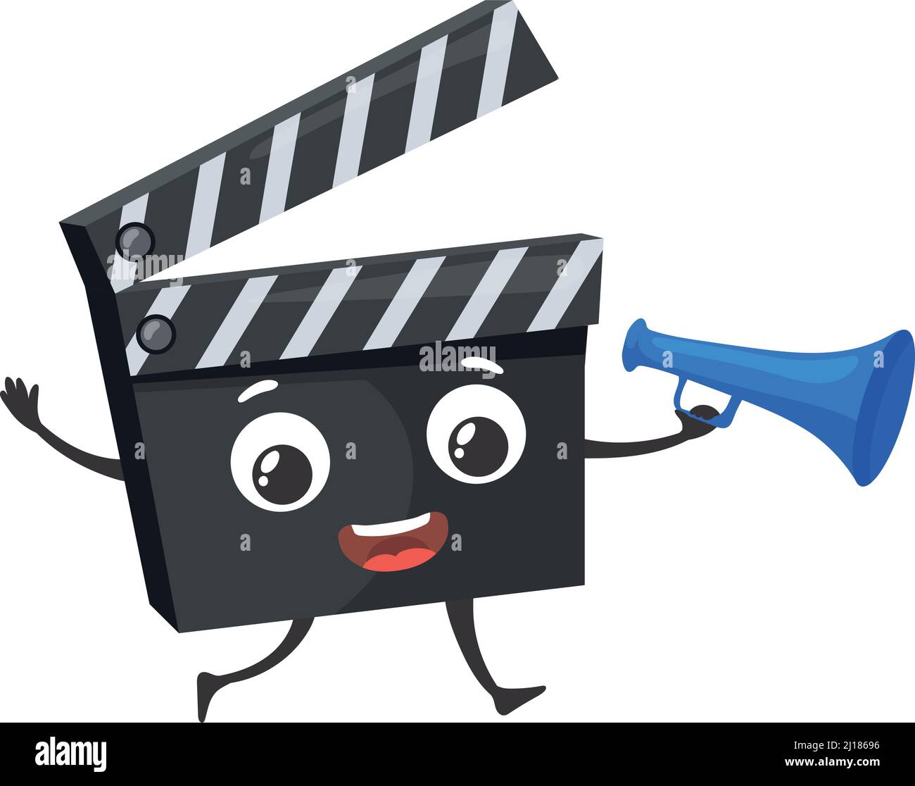 Clapper board character. Cinema mascot. Movie production symbol ...