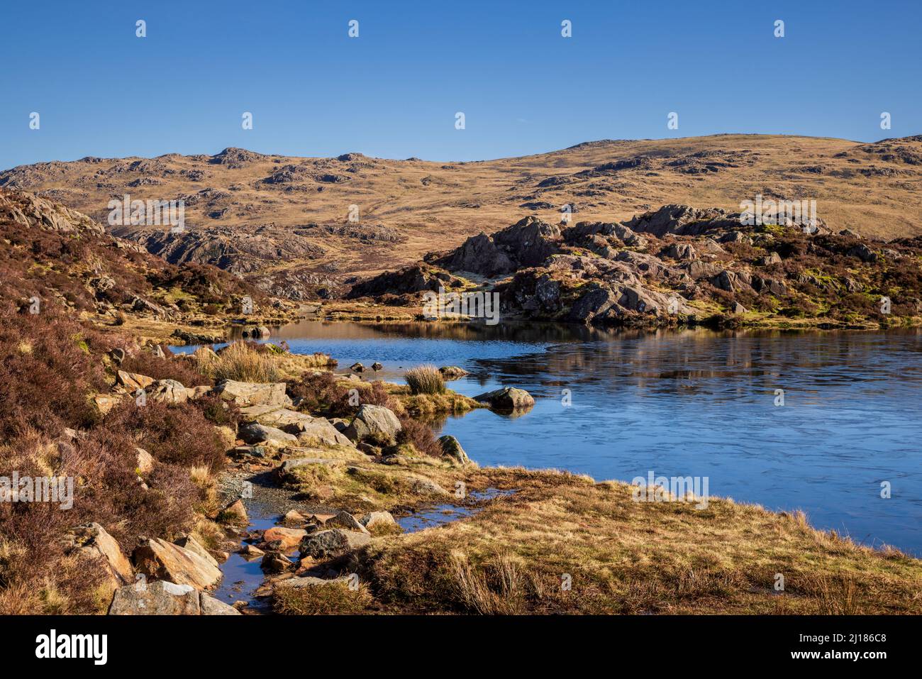 Innominate Tarn in the Buttermere Fells in winter, Lake District ...