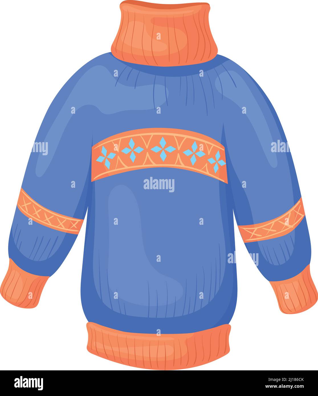 Cartoon sweater icon. Traditional warm winter clothes isolated on white ...