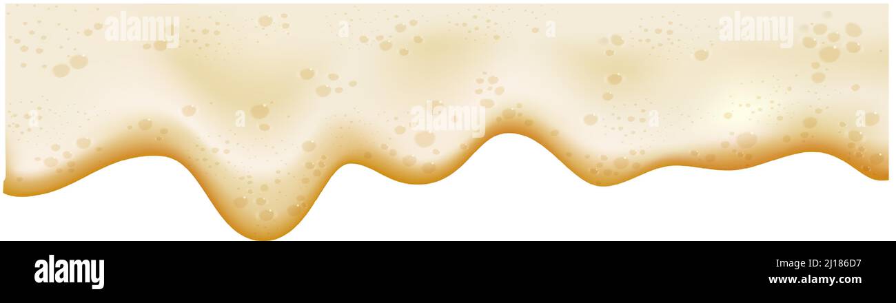 Realistic foam border. Froth texture with white bubbles isolated on ...