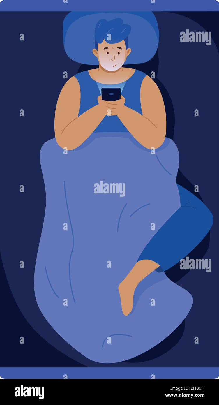 Cartoon man lying on bed hi-res stock photography and images - Alamy