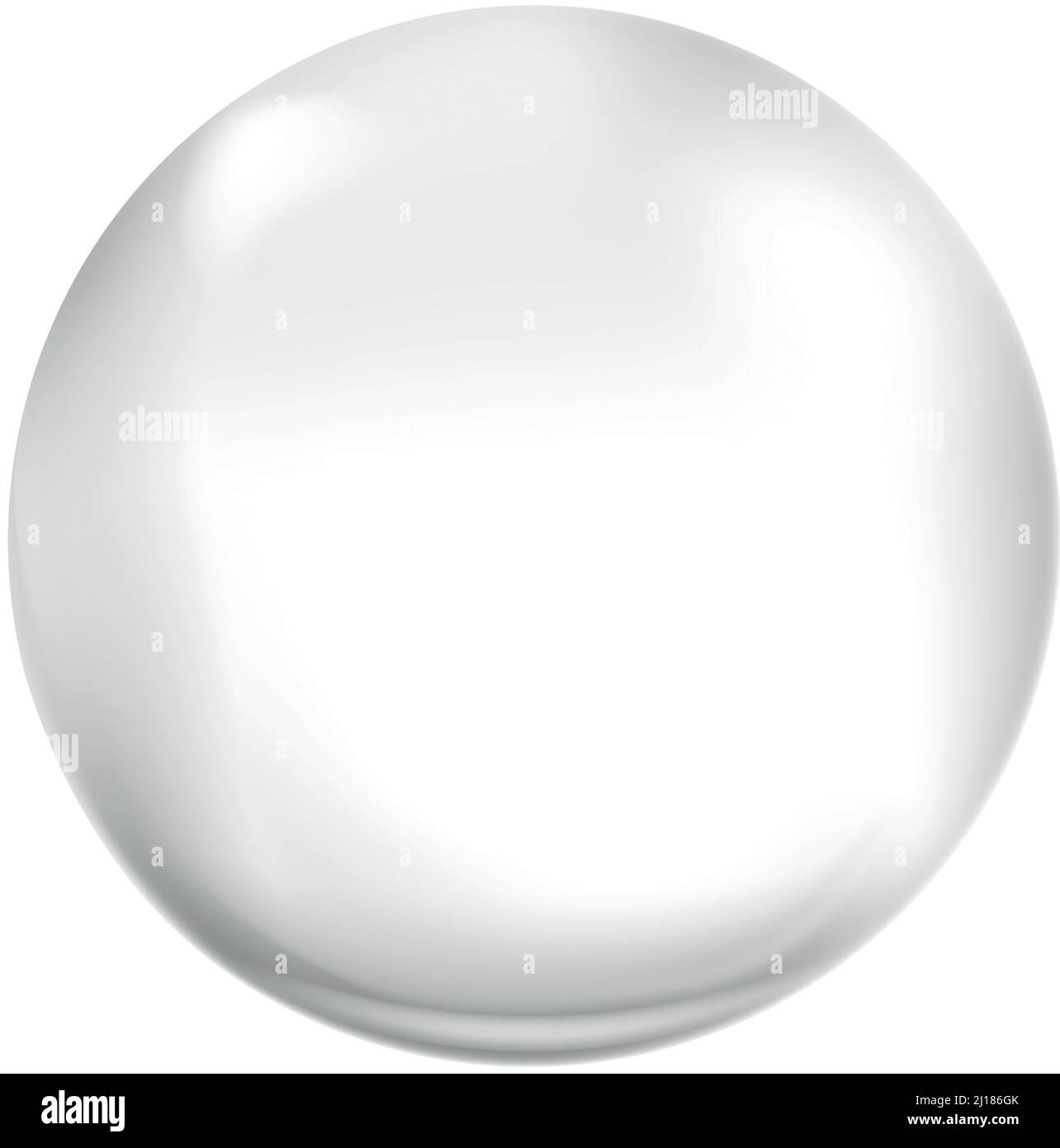 Glass sphere. Transparent glossy ball with realistic shadow isolated on ...
