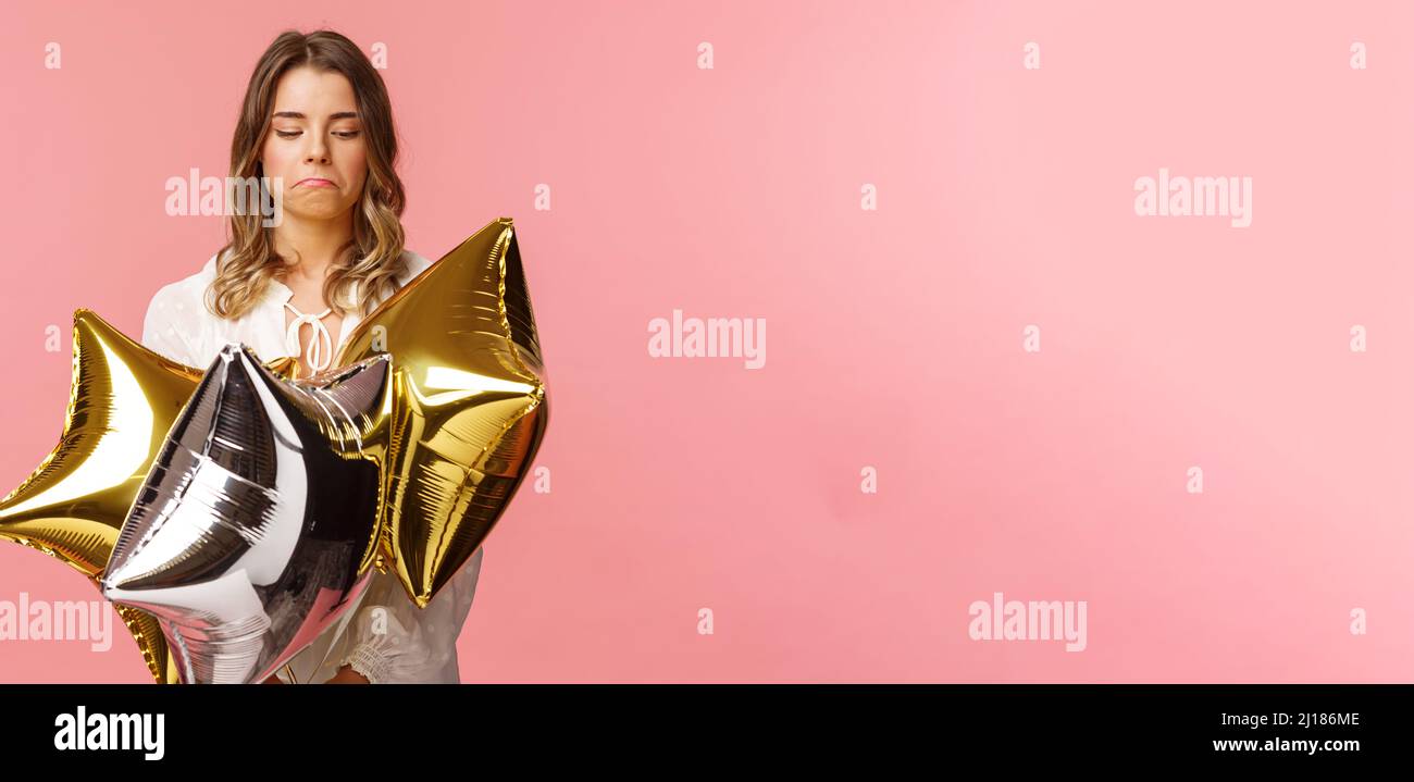 Holidays, celebration and women concept. Portrait of satisfied good ...